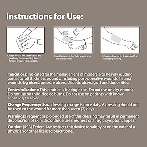 Pivot Silver Alginate Wound Dressing – All-Natural First Aid | 4x5 Dressings, Box of 10