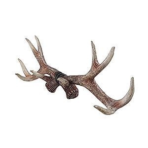Zeckos 17 inch Lifelike Deer Antler Rack Decorative Hunting Cabin Natural Wall Hook
