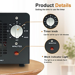 0zone Generator, 30000 mg/h 0zone Machine Ionizer for Home, Car, Basement, Industrial, Commercial Silver