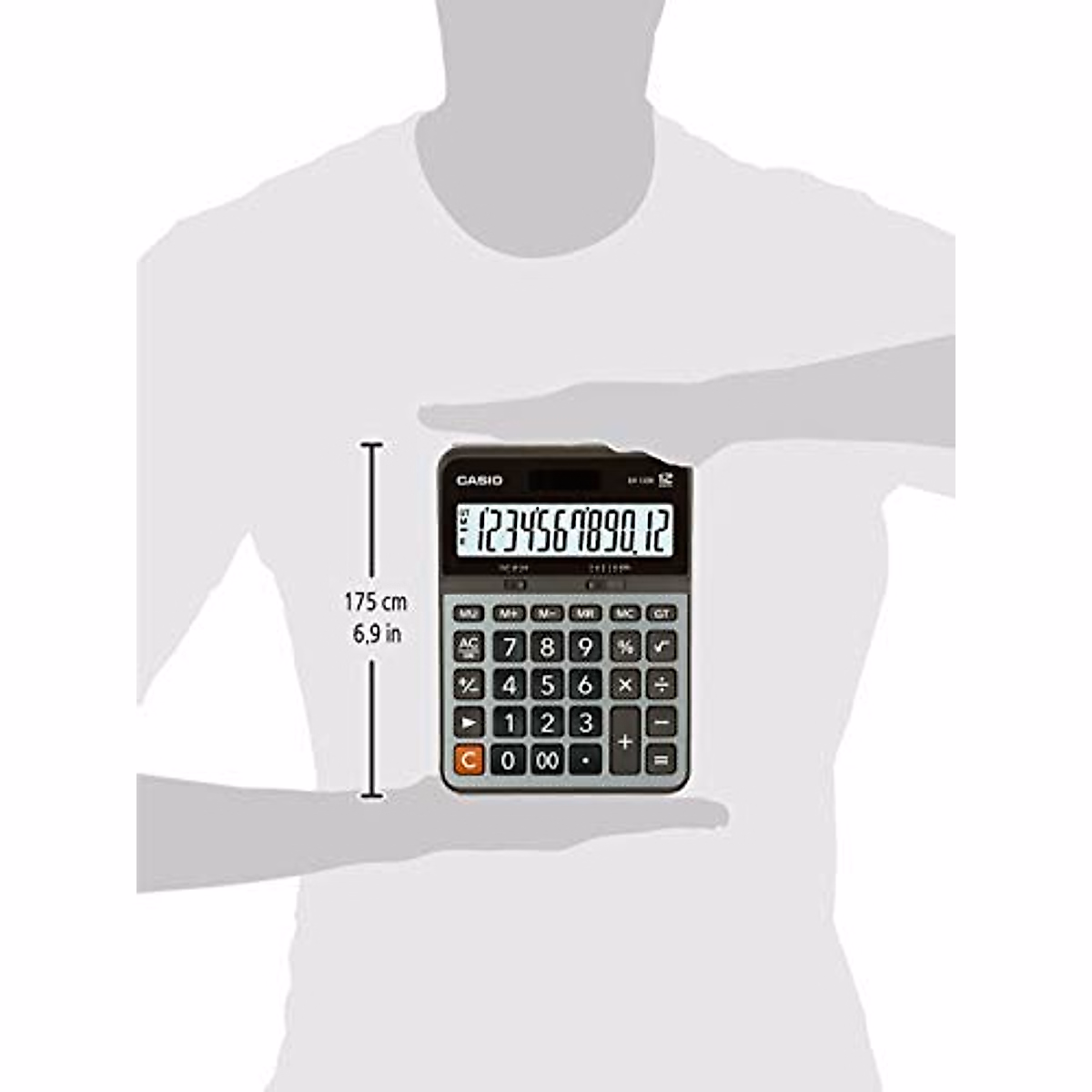 Casio GX-120B Electronic Desktop Calculator with 12-Digit Extra Large Display (6.9×5.1 in)
