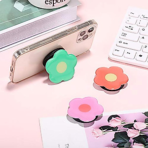 Weewooday 3 Pieces Phone Grip Holder Flower Collapsible Phone Holder Self-Adhesive Sublimation Phone Holders for Smartphone and Tablets