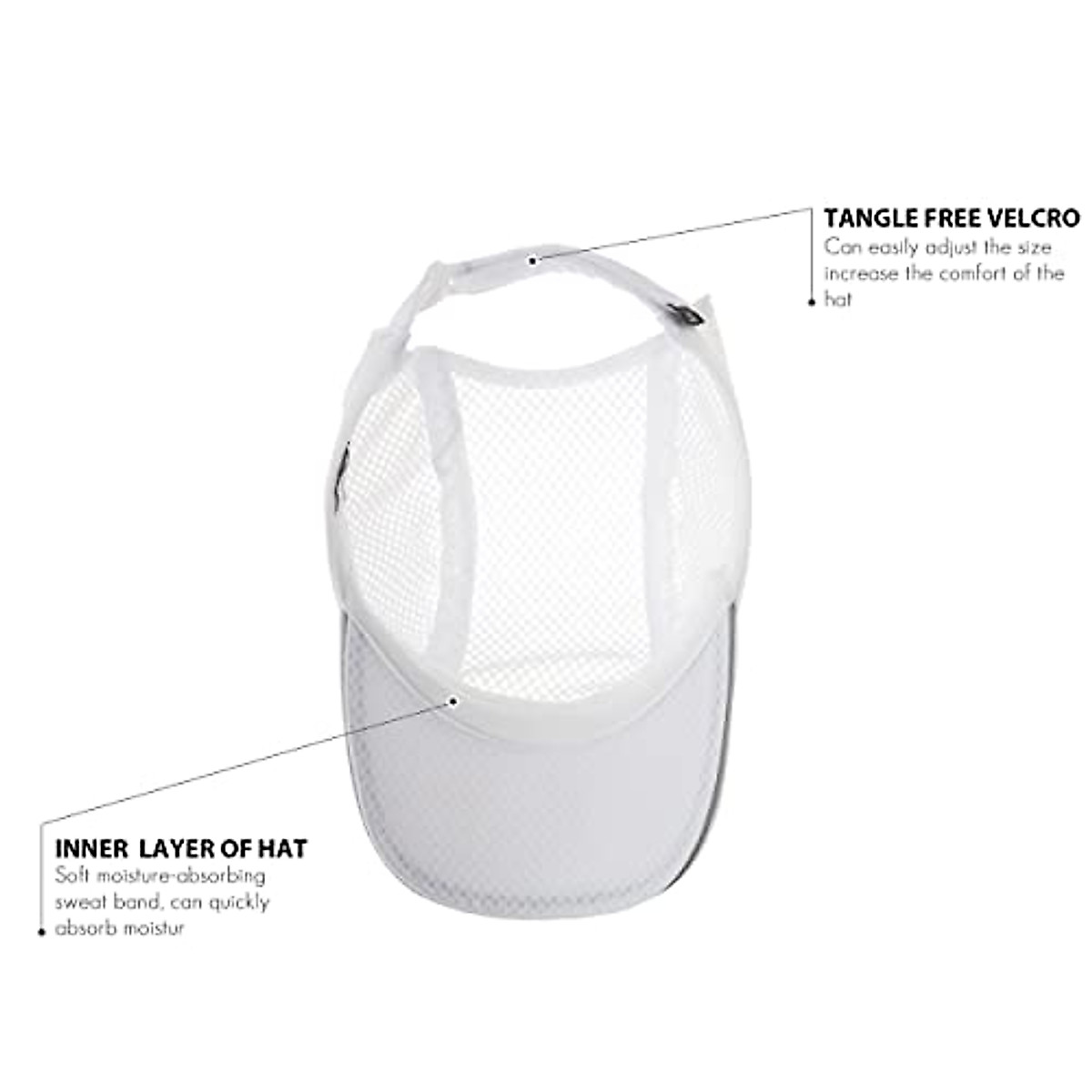 Beautifully Warm Backless Hat – Quick Dry Baseball Sport Hat for Women (White)