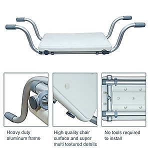 Timisea Bath Bench, Portable Bath Seat Shower Chair Shower Stool for Disabled, Senior Shower Safety Seating Elderly Shower | Transfer Bench for Bathtub, Fits Most Bath Sizes | with Non-Slip Surface
