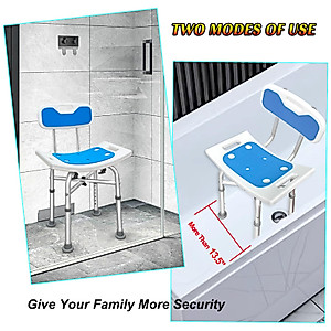 Bcareself Shower Stool with Back Heavy Duty Shower Chair for Inside Shower 500lb Narrow Bathtub Shower Saet with Height Adjustable Tool-Free Assembly for Elderly Seniors Disabled Handicap Pregnant