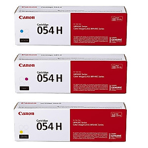 Canon Genuine 054 High Yield CMY Color Toner Cartridge Set
