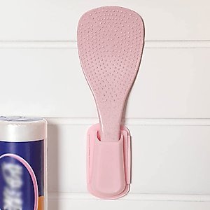 AKOAK 1 Pack Rice Spoon Stand, Plastic Cooker Spoon Organizer, Wall Mounted Household Kitchen/Bathroom Accessory Finishing Rack