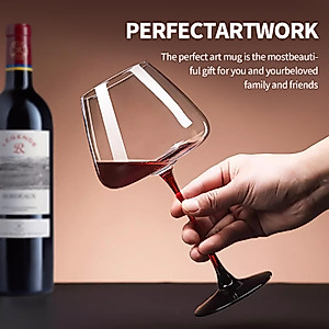 LLESSOO Red Wine Glasses Set of 4, Large Hand Blown Crystal Glasses-25.3 OZ Burgundy Glasses with Unique Concave Bowl - Clear,Ultra-thin Best for Wine tasting Perfect Gifts,Anniversary