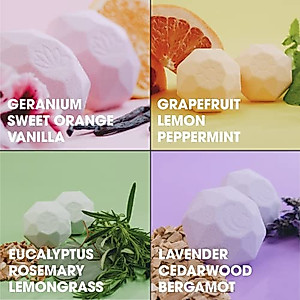 Natureva Organic Shower Steamers Aromatherapy - 8 XL Natural Shower Bombs, Essential Oil Shower Steamer Gift Set, Relaxation Gifts Women, Shower Melts Tabs, Stress Relief Scents, Unique Self Care Box