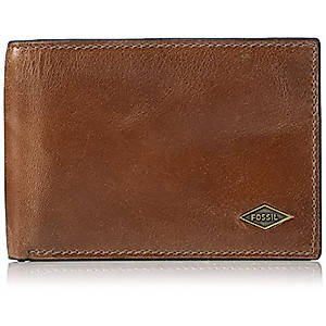Fossil Men's Ryan Leather RFID-Blocking Slim Minimalist Bifold Front Pocket Wallet, Dark Brown, (Model: ML4229201)