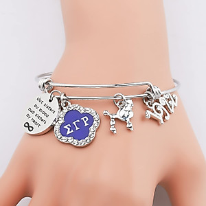 HOLLP 1922 SGR Sorority Jewelry SGR Bracelet Not Sis-ters by Blood But Sis-ters by Heart Bracelet Sis-ter Gift for Sorority Women(Bracelet-2)