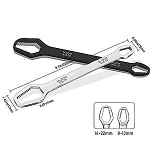 8-22mm Universal Wrench Set,Adjustable Double-ended Self-tightening Torx Wrench Tools,Multi-function Torque Wrench,Multi-purpose Plum Wrenches For Cycling Outdoor Or Home Car Maintenance (2 PCS)