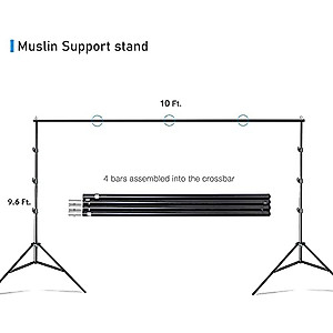 LimoStudio 10 x 9.6 ft. Heavy Duty Backdrop Stand / 10 x 20 ft. Green Background Screen / 700W Continuous Output Umbrella Lighting Kit, AGG408