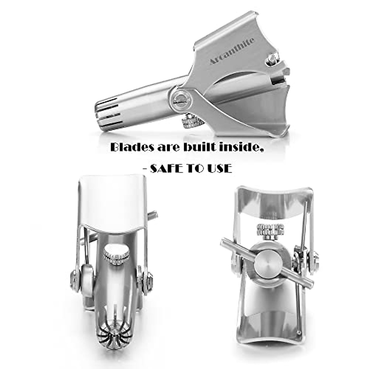 Arcanthite Manual Nose & Ear Hair Trimmer (No Batteries Required) - Perfect Manual Stainless Steel Nose Hair Remover for Men & Women AT-007-D