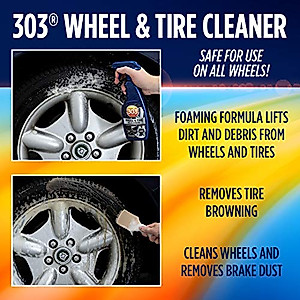 303 Wheel and Tire Cleaner - Cleans Both Wheels and Tires Effectively - Tough on Brake Dust - Removes Tire Browning - Foaming Formula, 15.5 fl. oz. (30596CSR) Packaging May Vary