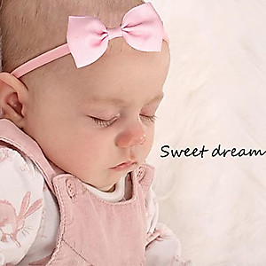 CÉLLOT 40 Colors Baby Bow Headbands 2.75" Hair Bows Super Soft Nylon Headbands for Baby Girls Infants preemie and Newborn Kids Hair Accessories