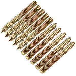 uxcell M8 Hanger Bolts Length 3"(75mm) Double Headed Bolts Self-Tapping Screw 8mm Wood Joint Furniture Legs 10pcs