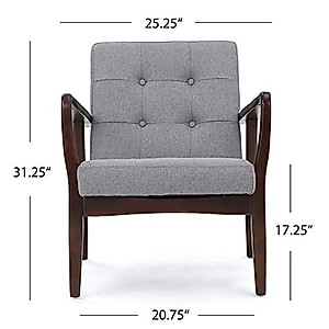 Christopher Knight Home Brayden Fabric Club Chair, Grey