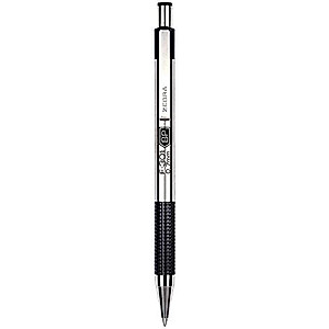 Zebra Pens Fine Point F 301, Combo Pack of 2 BLACK INK & 2 BLUE INK metal pens (Total of 4 Pens), Ballpoint Stainless Steel Retractable 0.7mm fine point ink pens