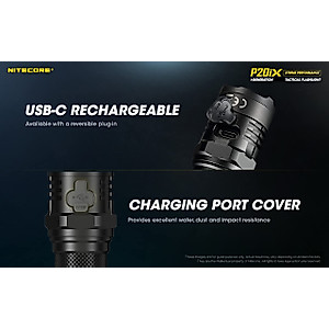 Nitecore P20iX Tactical Flashlight, 4000 Lumen USB-C Rechargeable High Lumen Super Bright with LumenTac Organizer