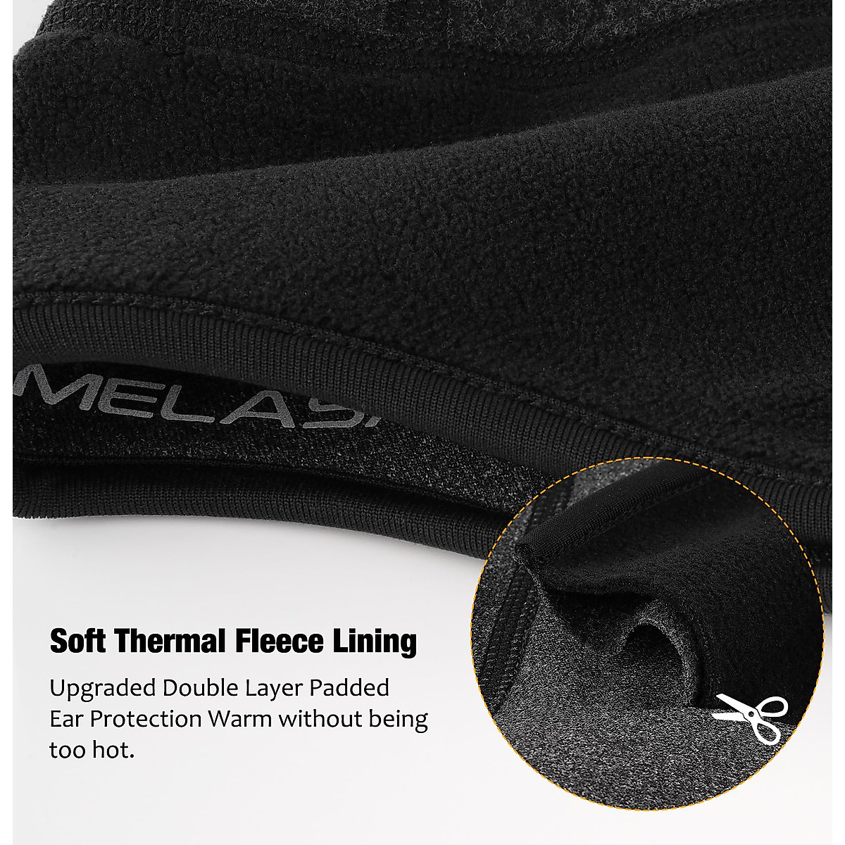 MELASA Winter Helmet Liner Skull Cap for Men Women, Fleece Lined Warm Cycling Cap with Glasses Holes, Thermal Hat Beanie for Running Cycling Motorcycle(Dark Gray)