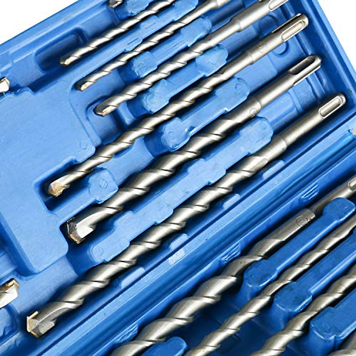 20pcs SDS Plus Rotary Hammer Drill Bits, SDS+ Carbide Tipped Stone Concrete Masonry Hole Tool Set For Ceramic Tile, Brick, Wall 3/16"~13/16" with Storage Case