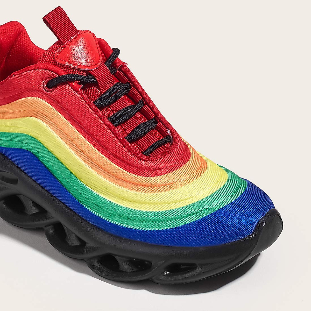 LUCKY STEP Women's Chunky Platform Tie Dye Rainbow Sneakers Tennis Running Fashion Shoes(Multi, 9 B(M) US)