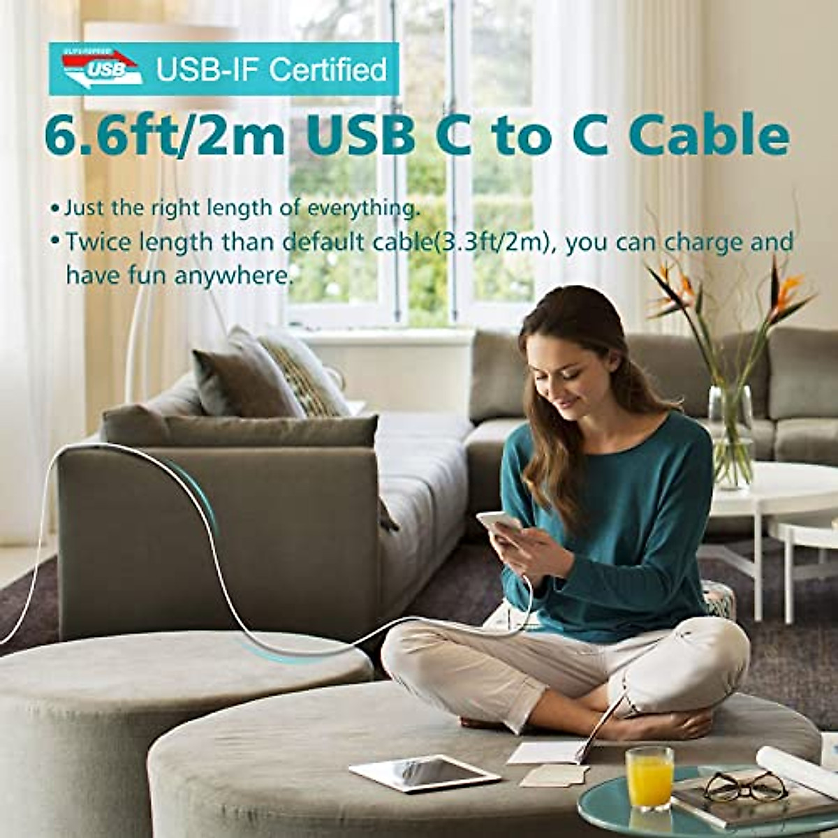 USB C Charger PPS, GaN 65W 2 Ports USB C Wall Charger Adapter for MacBook Pro, Air, iPad Pro, Air, Mini, iPhone 13, 12, Samsung Galaxy S22 S21 Ultra, Note 10 Plus, Google Pixel 6, 6 Pro