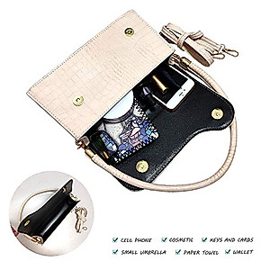 AMHDV Retro Classic Clutch Shoulder Bag Crocodile Pattern Small Crossbody Handbag for Women (03off-white)