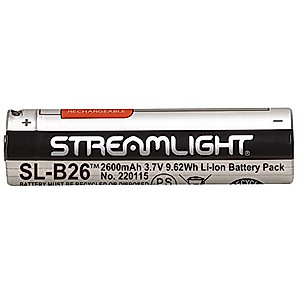 Streamlight 22104 SL-B26 USB Rechargeable Lithium Ion Battery 3.7V 2600mAh X Series Dual Fuel Flashlights, 2-Pack