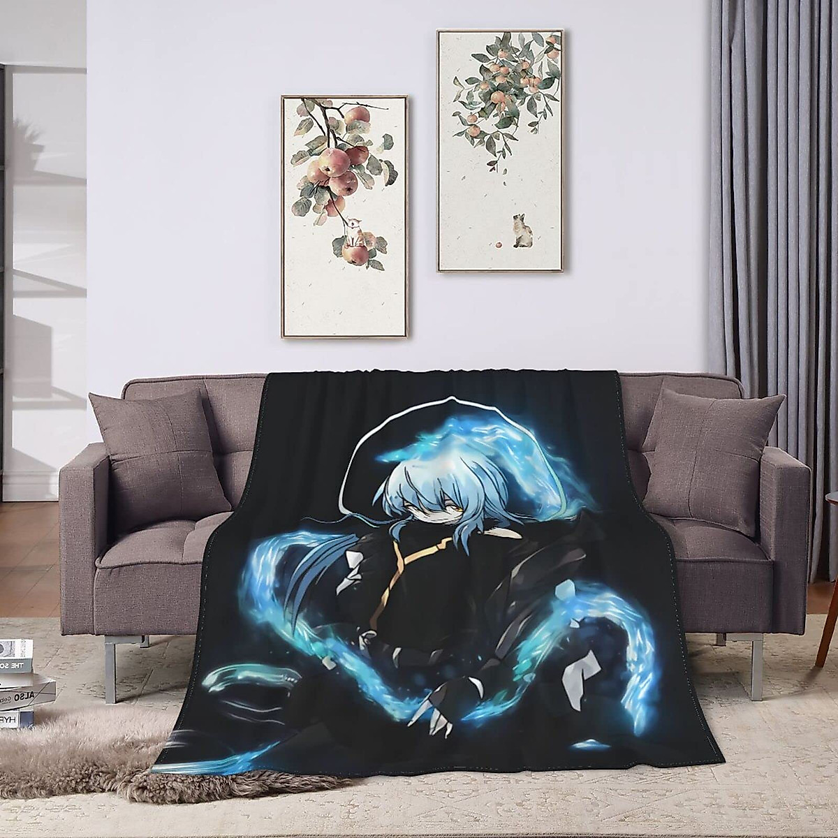 JEGNDGYE Anime That Time I Got Reincarnated as a Slime Blanket Lightweight Microfiber Flannel Throw Blanket for Bedroom Livingroom Air Conditioning Blanket 80"x60" Inch