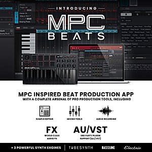 Akai MPK Mini MK3 MIDI Keyboard Controller + M-Audio SP2 Sustain Pedal, with MPC Beats and Software Suite – Beat Maker Bundle (Black)