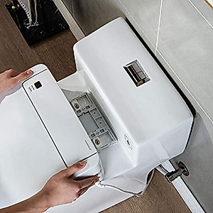 WOODBRIDGE White Luxury, Elongated One Piece Advanced Bidet, Smart Toilet Seat with Temperature Controlled Wash Functions and Air Dryer T-0737