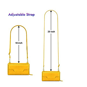 nuoku Crossbody Bags for Women, Wristlet Wallets for Women, Small Clutch Purses for Women, Cell Phone Wallet, Rfid Wallet, Yellow