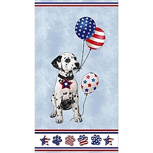 Studio E Fabrics Paws for America Jill Meyer Patriotic Dogs Dalmatian Panel