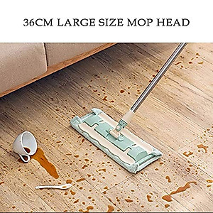 Flat Mop Floor Telescopic with Large Microfiber Pads Spin Mop 360 Degree Handle Home Windows Kitchen Floor Cleaner Wood Tile