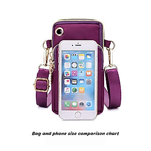 Women Cross Body Bag Cellphone Bag Wallet Wrist Shoulder Mini Bags, Flower B.