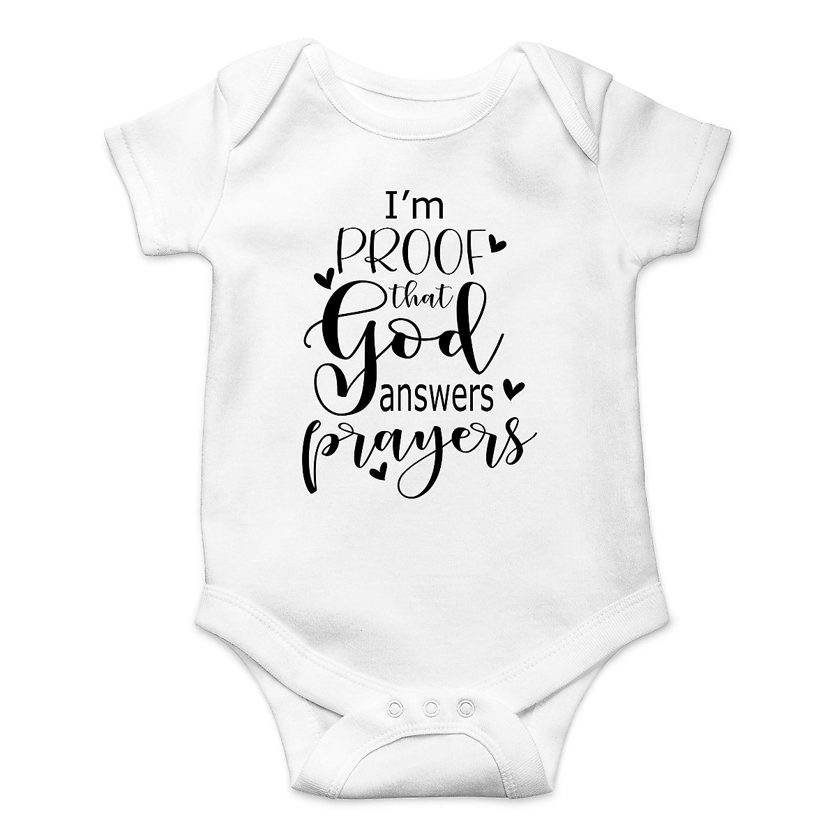 AW Fashions I'm Proof That God Answers Prayers Baby Bodysuit Cute Newborn Boy Funny Rompers Girl Clothes (Newborn, White)