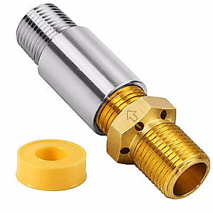 MCAMPAS 1/2" Air Mixer Nozzle Valve for Natural Gas Propane Gas LPG Fire Pit Burner. 100% Brass Air Mixer Nozzle with 304 Stainless Steel 1/2" Female NPT to 1/2" Male NPT (150.000 BTU)