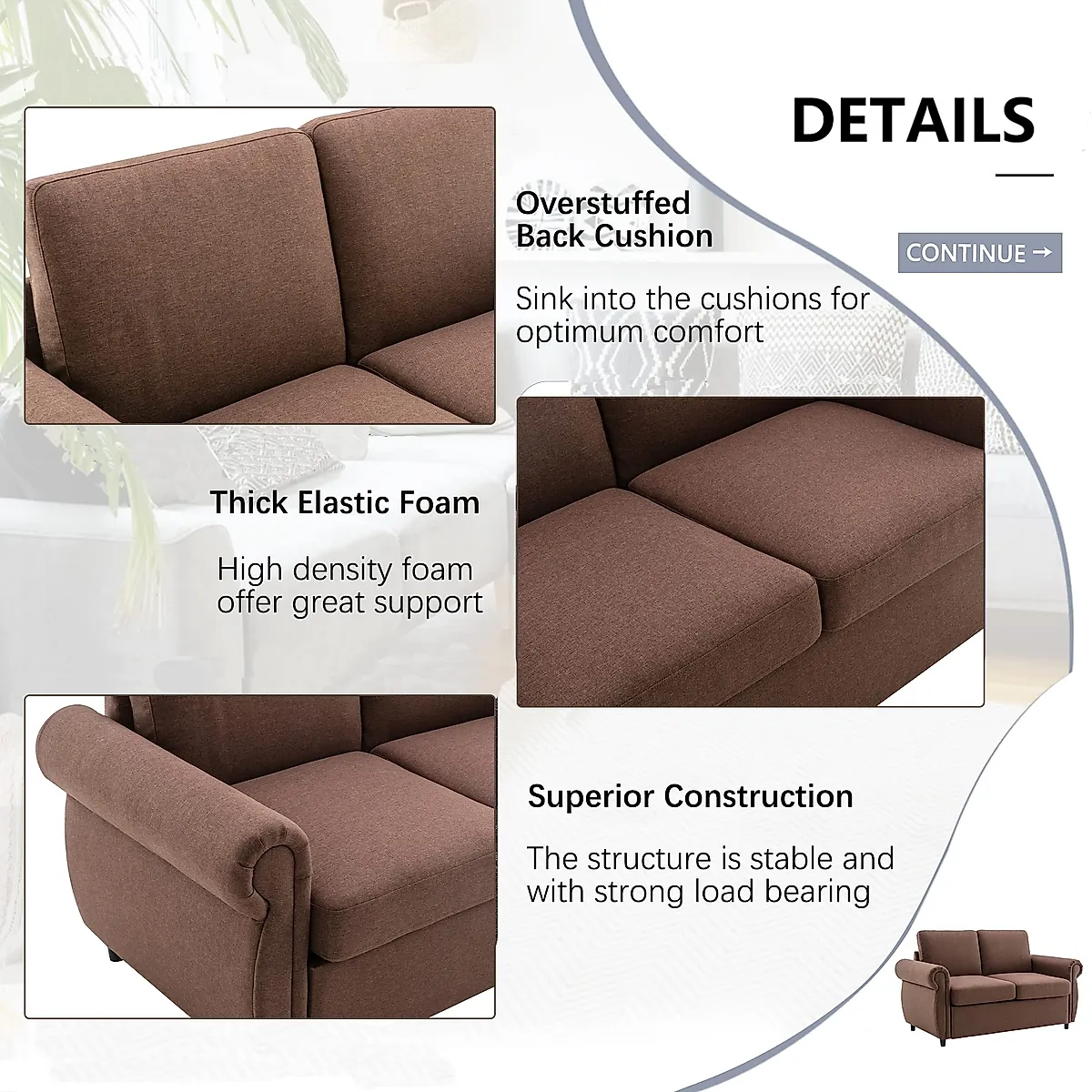 P PURLOVE Twin Sleeper Sofa,Loveseat Sleeper Sofa Couch with PullOut Bed with Memory Mattress,Upholstered Line Sleeper Sofa Couch for Small Spaces,Apartment,Pillow Not Included