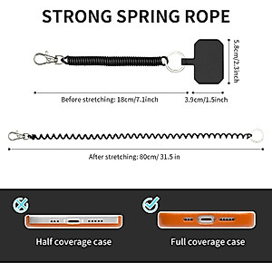 HOTEMIA Phone Tether Lanyard Anti Theft Phone Strap with Carabiner Anti-Drop Outdoor Skiing Hiking Cycling Fishing Climbing fit iPhone and Most Cell Phones (Black)