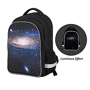 P ELEGANT PROTECTION Luminous Universe Space Galaxy 3D Print School Backpack Lightweight Students Bookbag for Kids