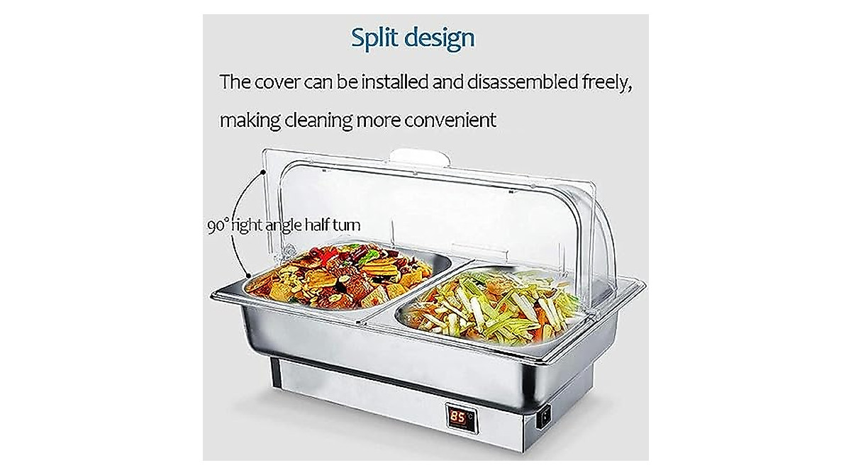 Food Warmer Stainless Steel Buffet Server 9L for Parties & Buffets