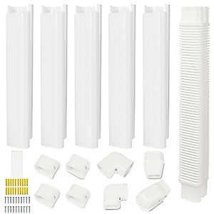 YoleShy 3'' 9 Ft Mini Split Line Set Cover PVC Mini Split Cover Kit Easy Installation Decorative Line Cover Kit for Mini Split AC Line Cover Kit for Heat Pump & Units Air Conditioners