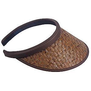 TOP HEADWEAR Straw Clip-On Visor - Brown