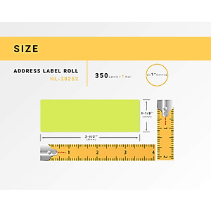 HOUSELABELS Compatible DYMO 30252 Green Address Labels (1-1/8" x 3-1/2"), Strong Permanent Adhesive, Compatible with DYMO LW 450, 4XL, Rollo & Zebra Desktop Printers, 6 Rolls /2100 Labels