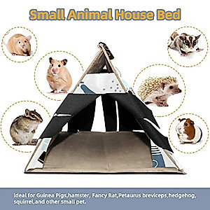 Y-DSIWX Guinea Pig House Bed, Rabbit Large Hideout, Small Animals Nest Hamster Cage Habitats Rocket Planet