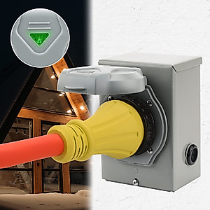 Luckyweld 50Amp Generator Power Inlet Box,125/250V, 12500W,NEMA SS 2-50P Generator Inlet Box,Waterproof, Outdoor Use