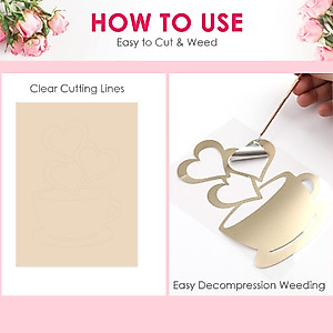 HTVRONT Rose Gold Chrome Vinyl, Metallic Rose Gold Permanent Vinyl, 12" x 5 FT Rose Gold Vinyl Roll for Cricut - Easy to Weed & Transfer