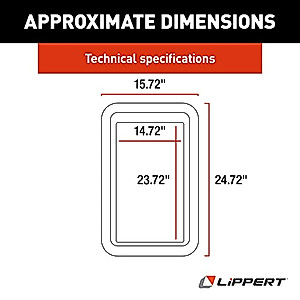 Lippert Components 806621 Thin Shade Complete Window Kit for RV Entry Doors, Black