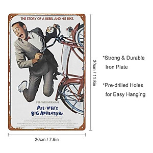 Pee-Wee's Big Adventure Tin Sign Retro Metal Movie Poster Art Wall Home Decor 8x12 Inches